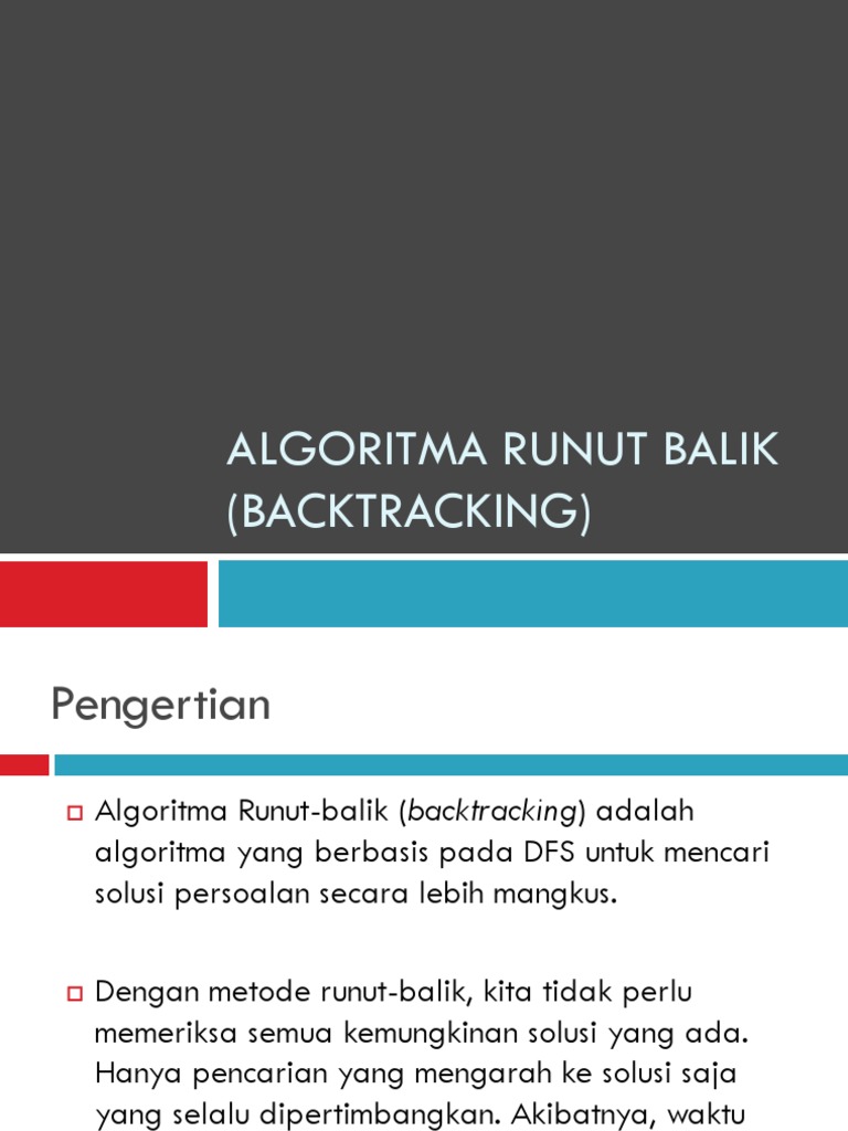 Algoritma Runut Balik (Backtracking) | PDF