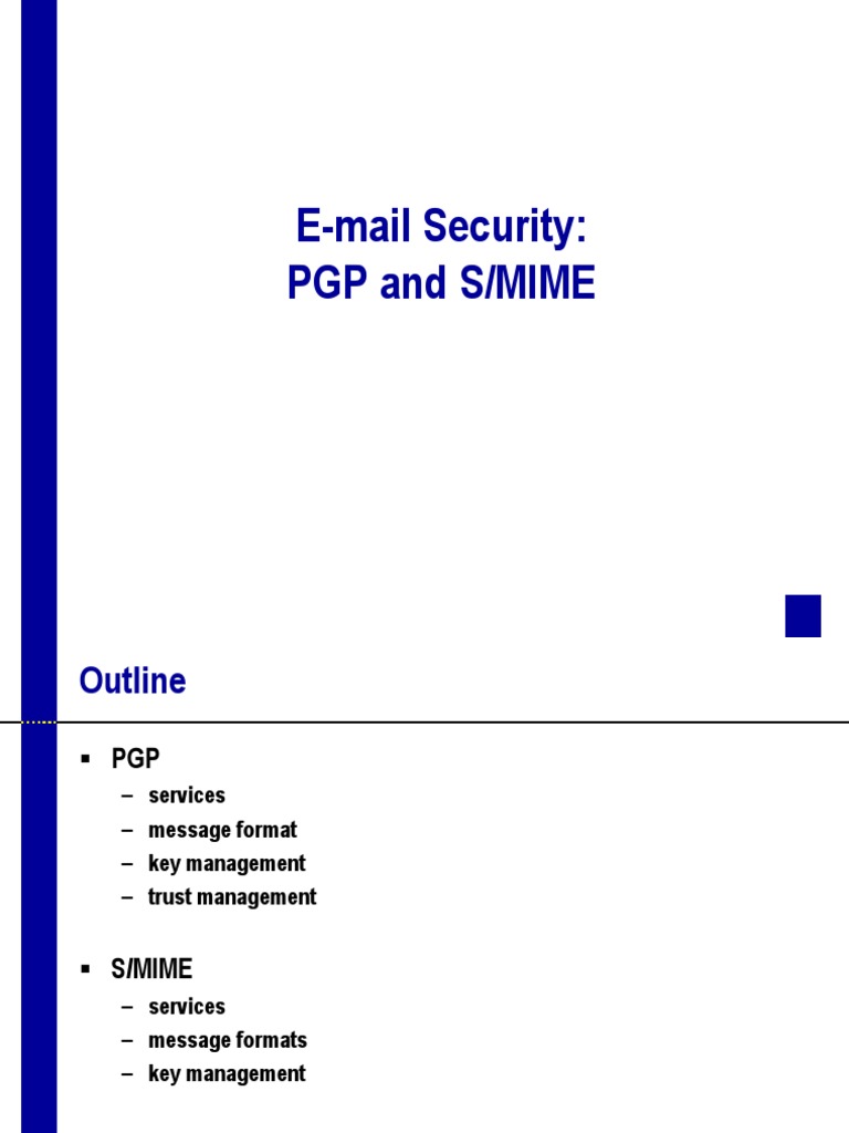 Comparing PGP and S/MIME: A Guide to E-mail Encryption Standards and Their Key Features | PDF ...