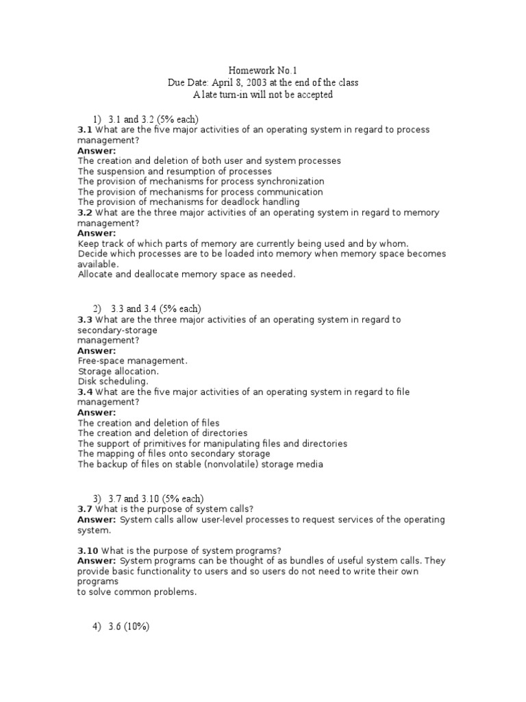 Hw1 Solution | PDF | Operating System | Computer File