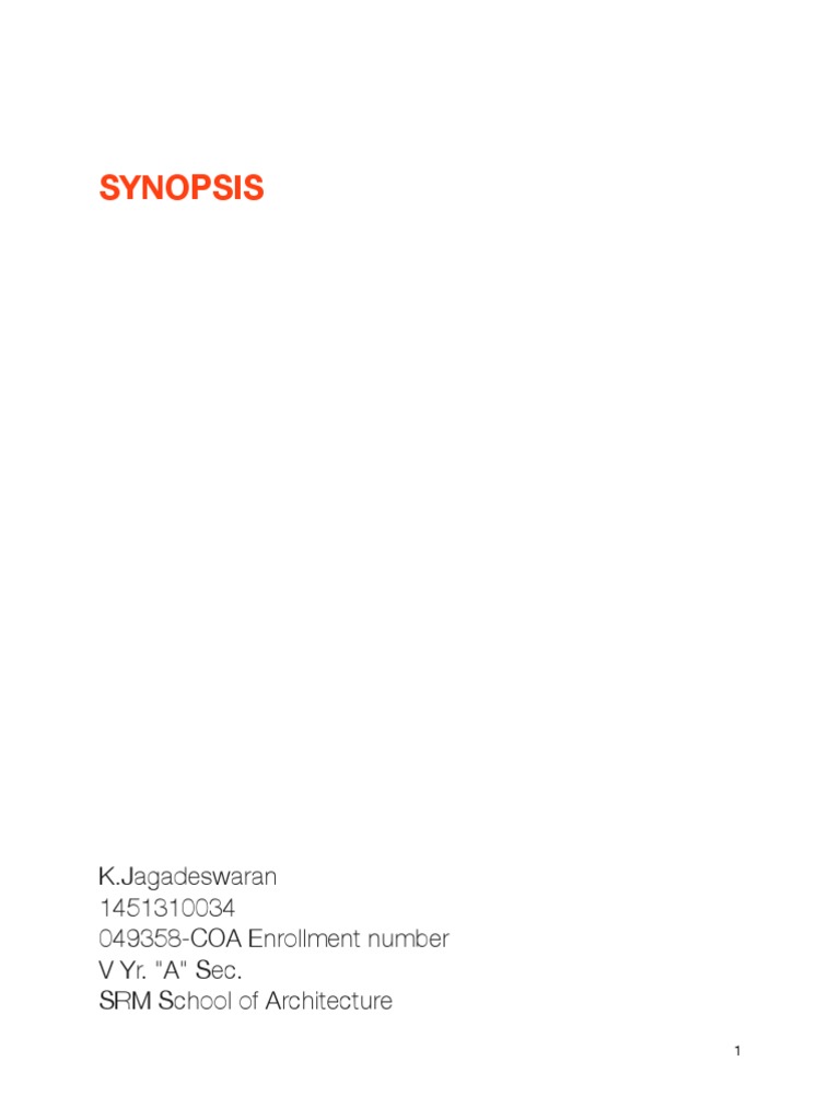 Synopsis Thesis - Architecture | PDF | Tourism | Hotel