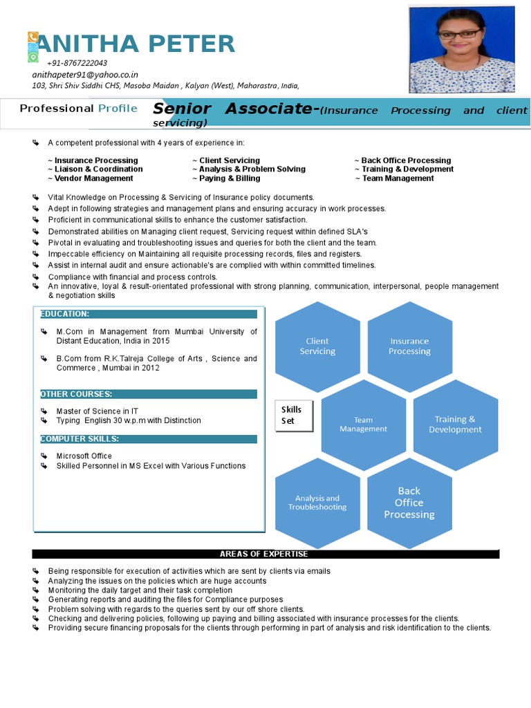 Anitha Peter: Senior Associate | PDF | Invoice | Business