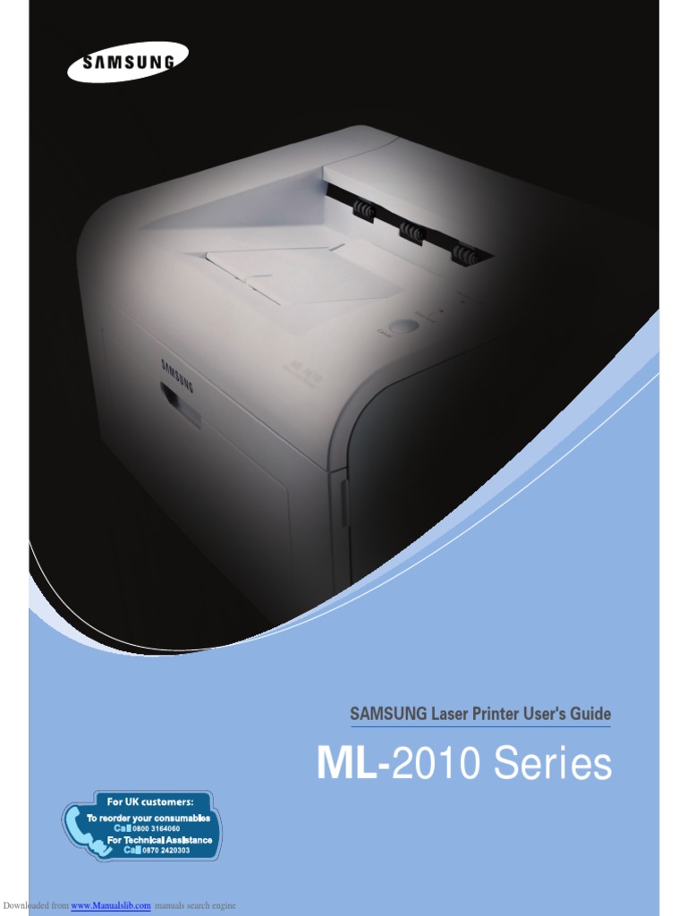 ML-2010 Series: SAMSUNG Laser Printer User's Guide | PDF ...