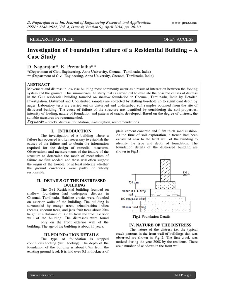 Investigation of Foundation Failure of A Residential Building - A Case ...
