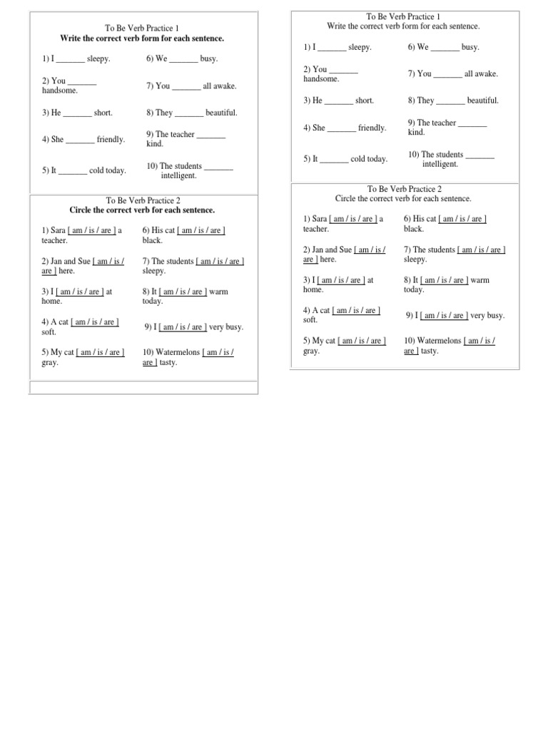 Write The Correct Verb Form For Each Sentence | PDF | Languages ...