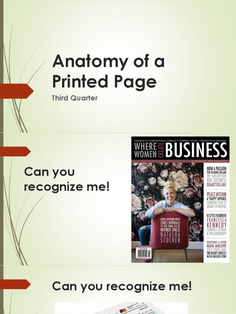 Anatomy of A Printed Page | PDF | Page Layout | Graphics