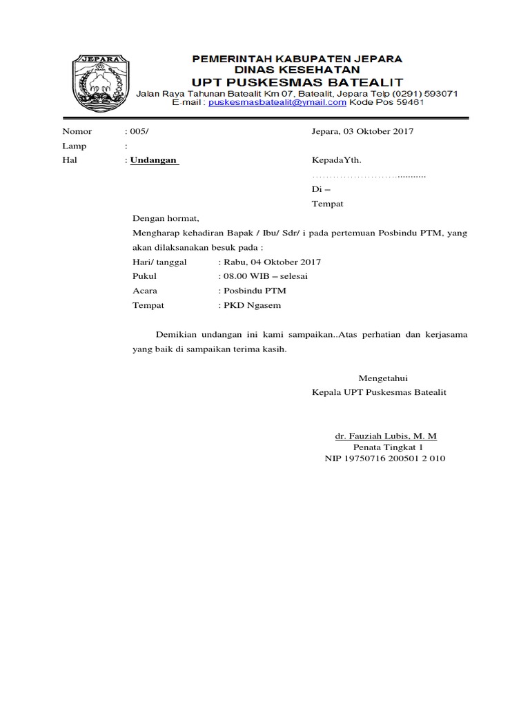 UNDANGAN Posbindu | PDF UNDANGAN Posbindu | PDF