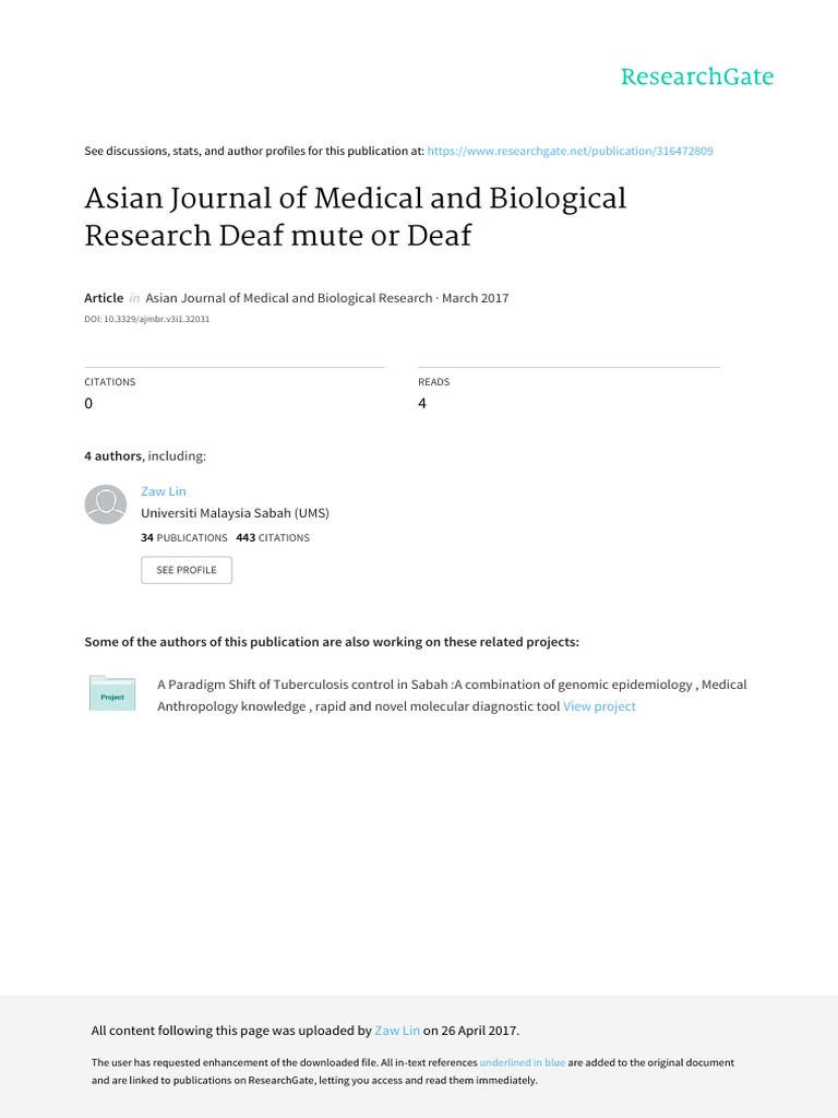 Deaf Mute Paper | PDF | Genetic Disorder | Allele