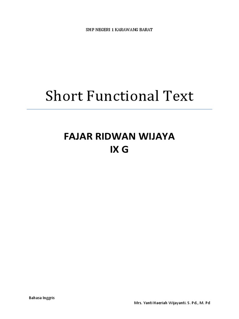 Short Functional Text | PDF