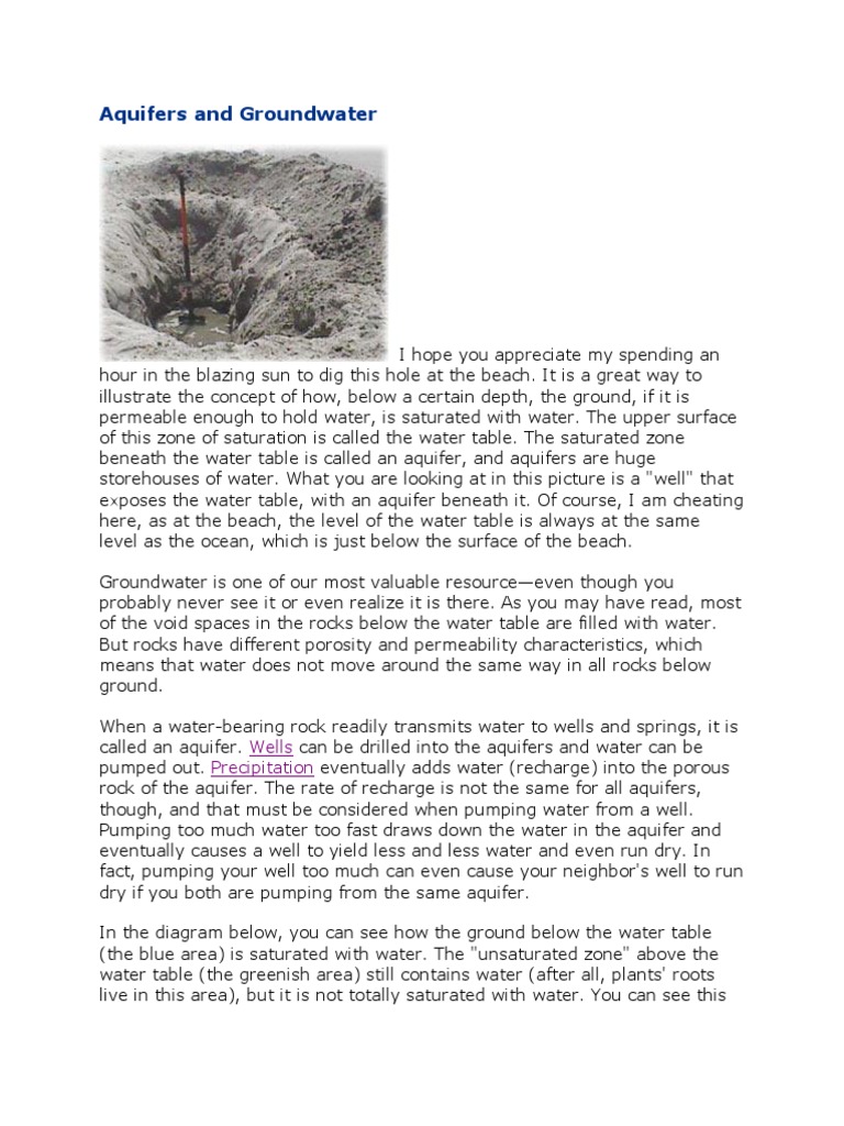 Aquifers and Groundwater | PDF | Aquifer | Groundwater
