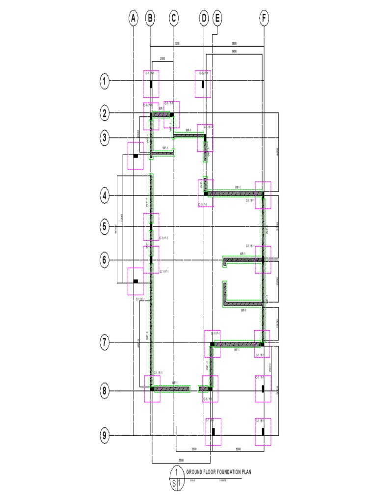 Ground Floor Foundation Plan: Scale 1:100MTS | PDF