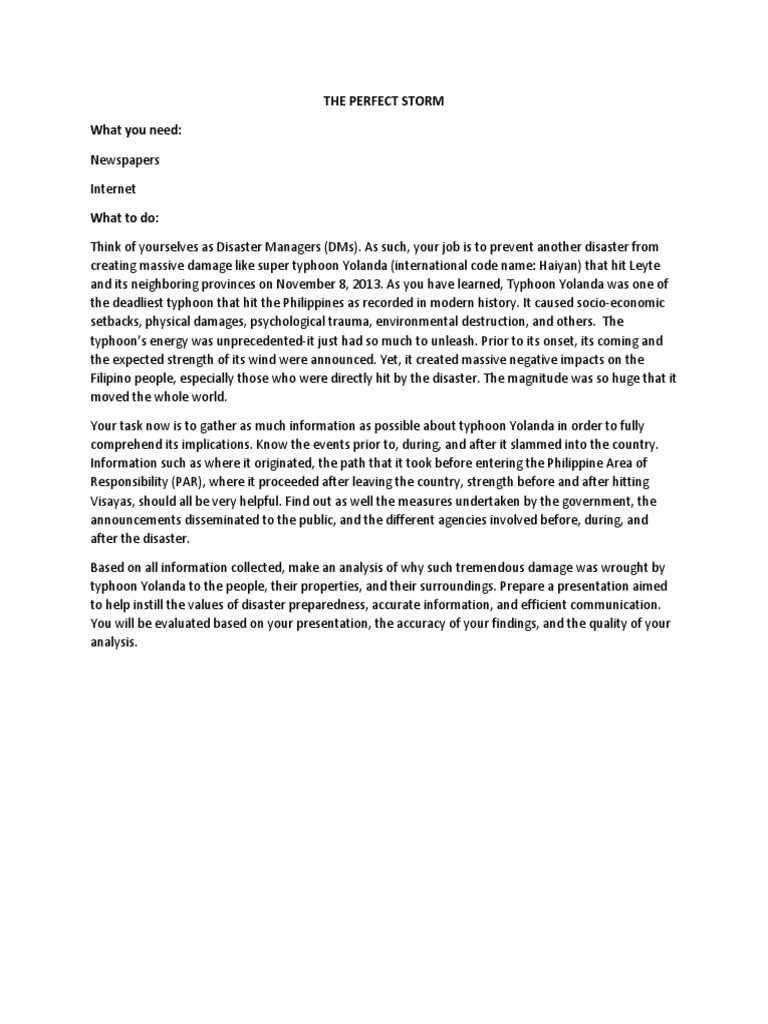 The Perfect Storm What You Need | PDF