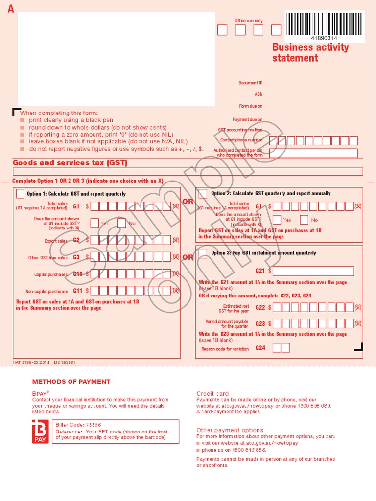 BAS Form Template | PDF | Value Added Tax | Payments