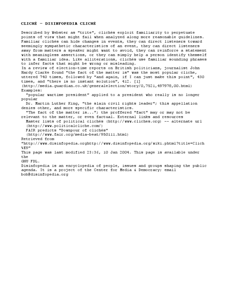 Understanding Clichés in Discourse | PDF