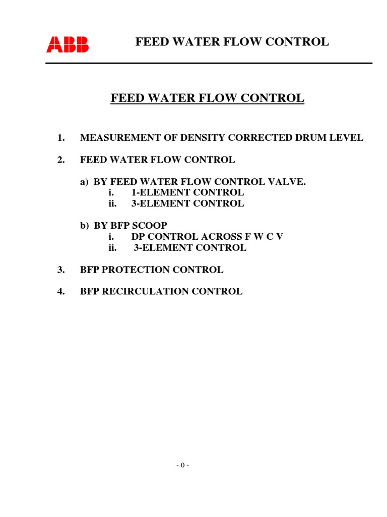 Feed Water Flow Control | PDF | Control Theory | Control System