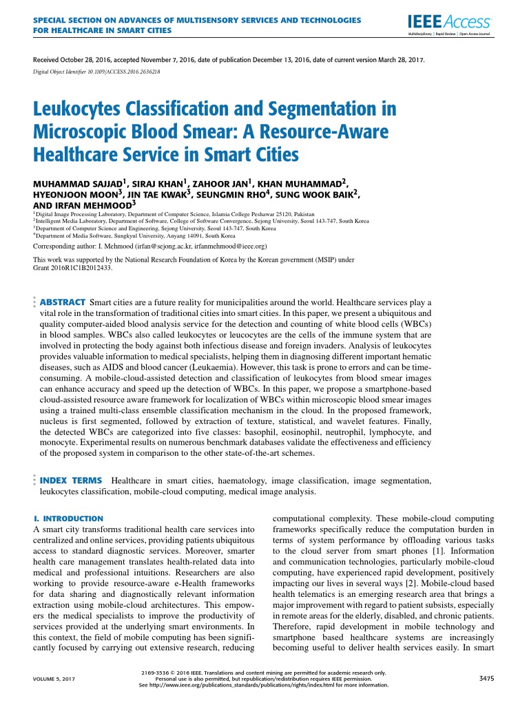 WBC Paper | PDF | Image Segmentation | Statistical Classification