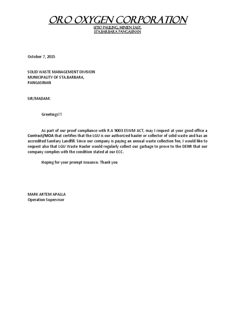 LGU Disposal Permit | PDF