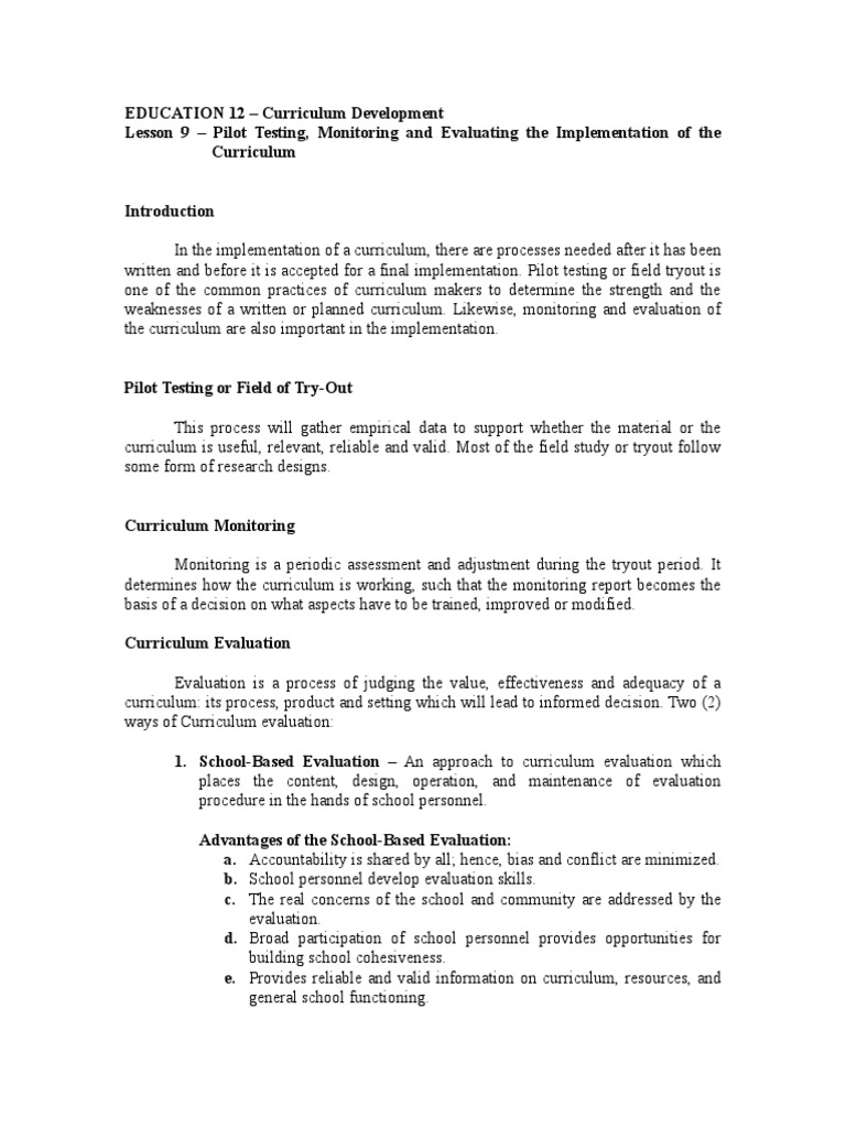 lesson-9-pilot-testing-evaluation-curriculum