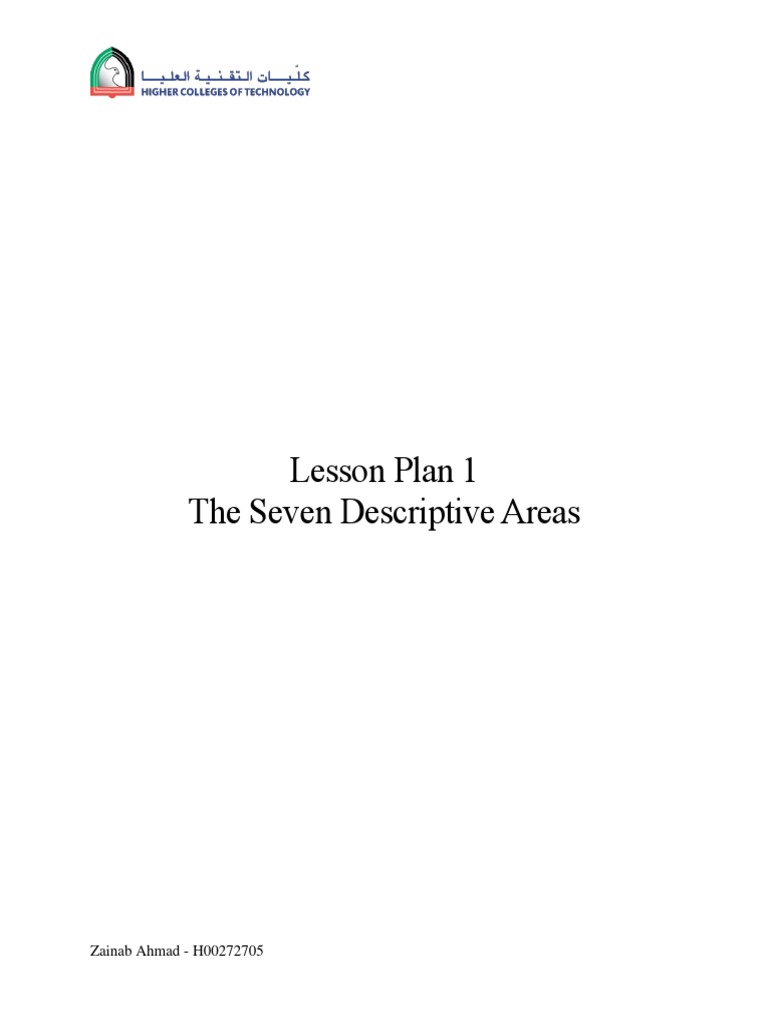 Lesson Plan 1 - Description | PDF | Lesson Plan | Education Theory