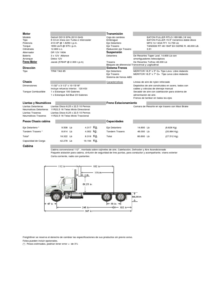 Freightliner-CHASIS-M2-112-6X4-60K-DD13-410-MIXTO-EPA-10.pdf | Eje ...