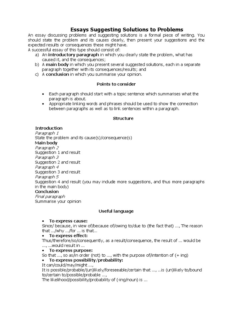 Essays Suggesting Solutions to Problems | Old Age | Paragraph | Free 30 ...