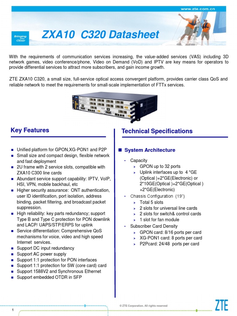 19.1 ZTE GPON OLT ZXA10 C320 Datasheet PDF | PDF | Quality Of Service | Electronics