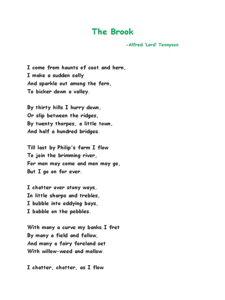 Tennyson's "The Brook": A Timeless Flow | PDF | Poetry