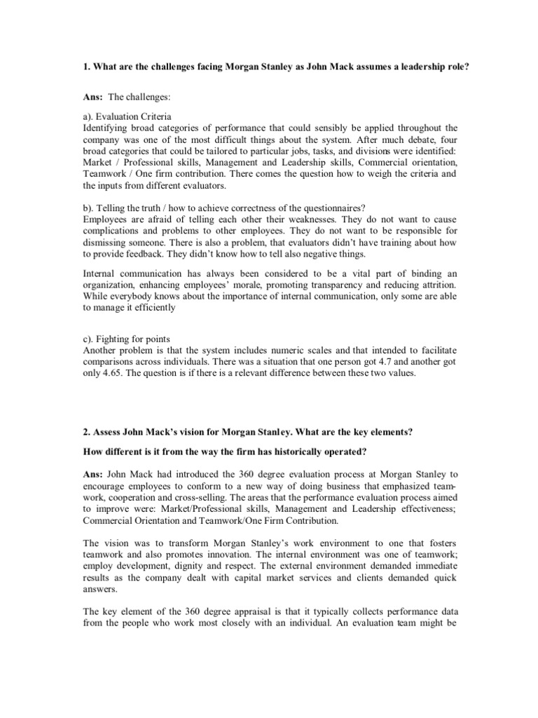 Final Morgan Stanley | PDF | Performance Appraisal | Evaluation