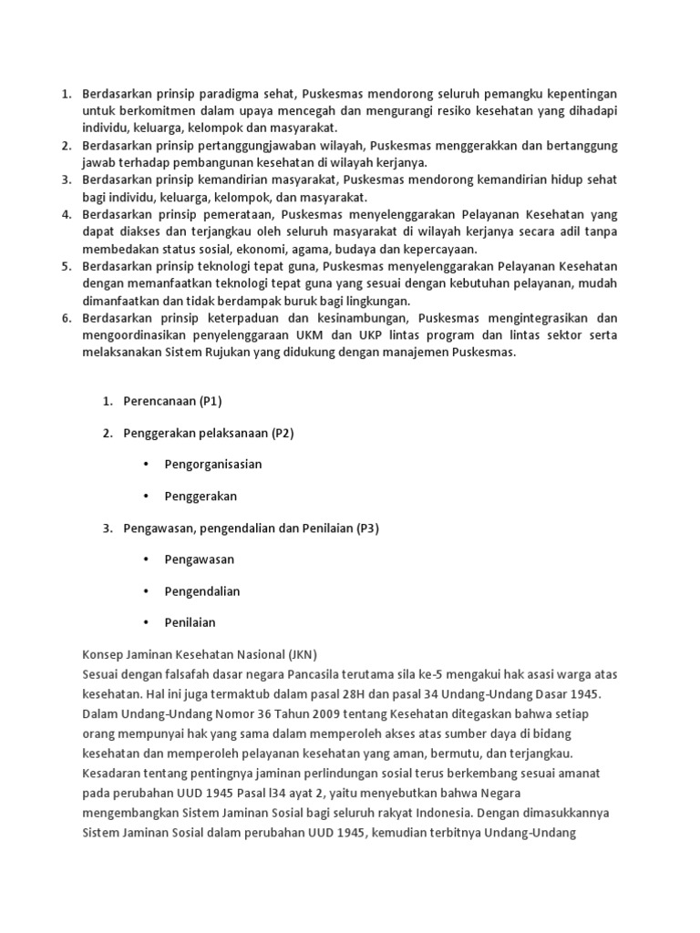 Berdasarkan Prinsip Paradigma Sehat | PDF