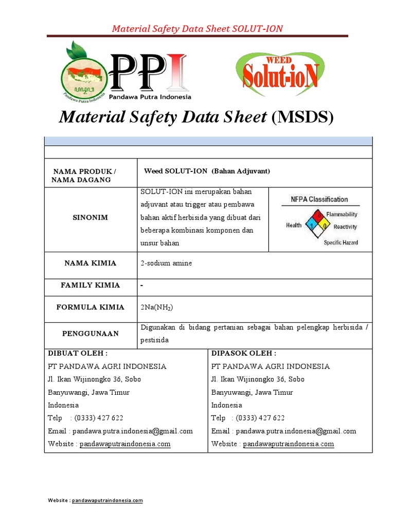 MSDS Weed Solution PDF | PDF