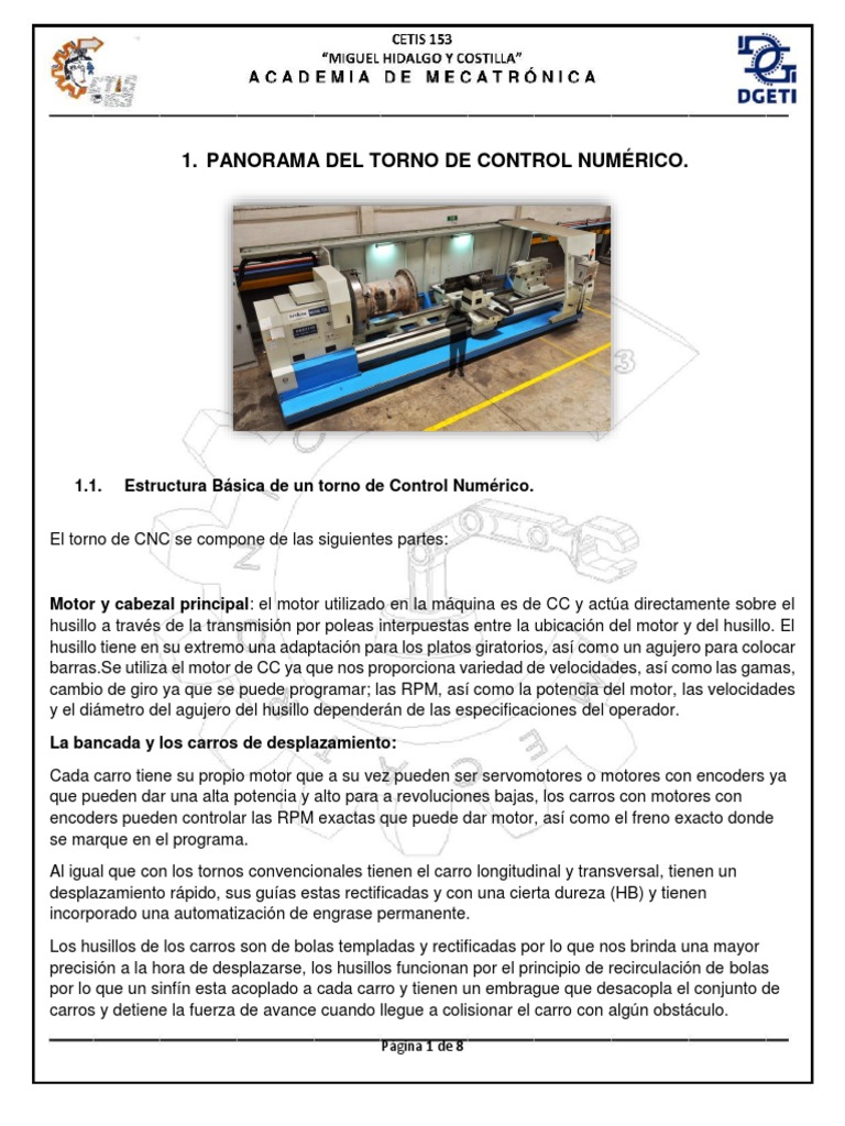 Torno de CNC, Tipos y Códigos. | PDF | Control numerico | Mecanizado