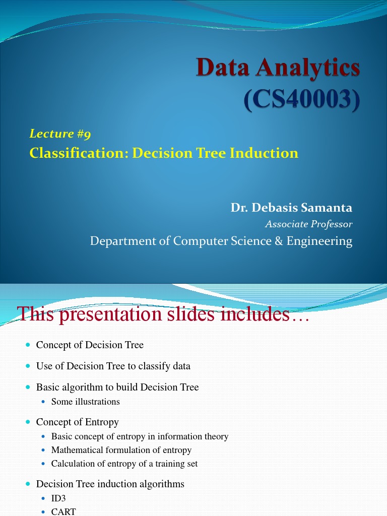 09 Decision Tree Induction Download Free Pdf Logarithm Applied Mathematics