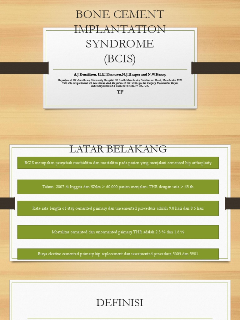 Bone Cement Implantation Syndrome | PDF