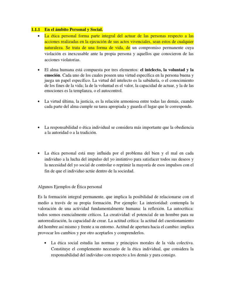 Ética en el Ámbito Personal y Social | PDF | Moralidad | Razón