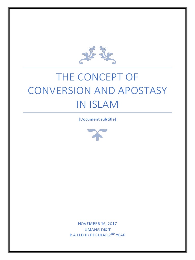 The Concept of Conversion and Apostasy in Islam | PDF | Religious ...