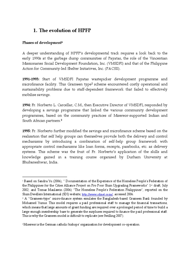 The Evolution of HPFP | PDF | Microfinance | Finance (General)