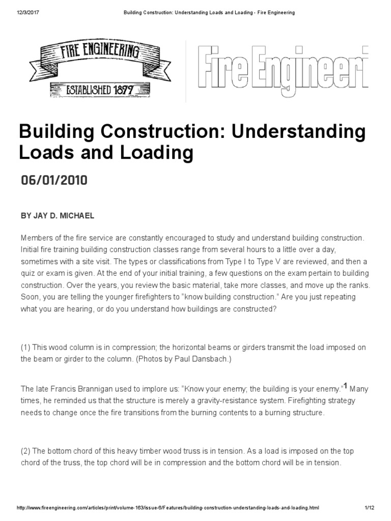 Building Construction - Understanding Loads and Loading - Fire ...