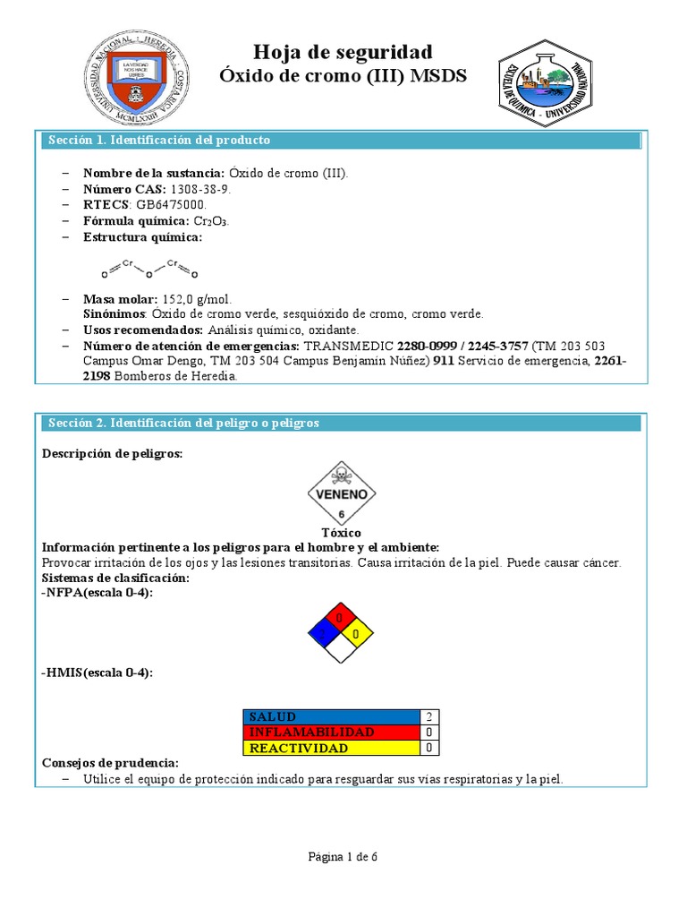 Oxido de Cromo III | PDF | Cromo | Residuos