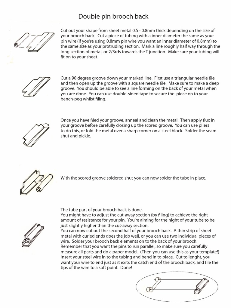 DIY Double Pin Brooch Back Guide | PDF