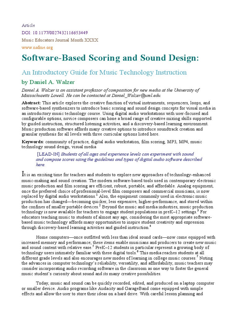 Software-Based Scoring and Sound Design PDF | PDF | Synthesizer | Music ...