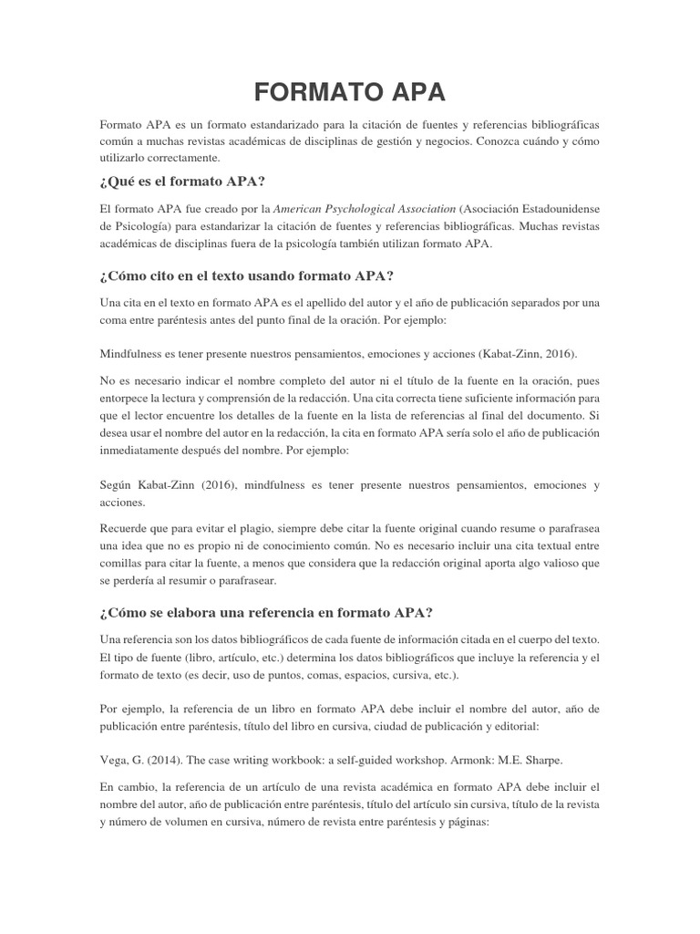 Guía Básica del Formato APA | PDF | Science | Ciencia (general)