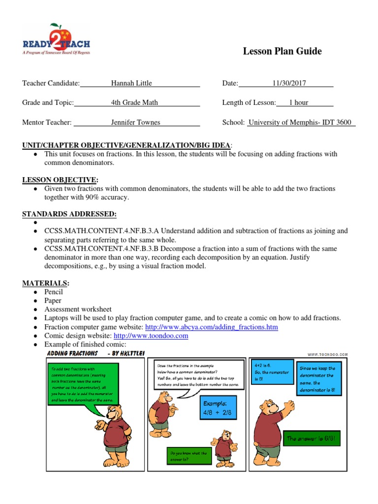 Lesson Plan Guide: Unit/Chapter Objective/Generalization/Big Idea | PDF ...