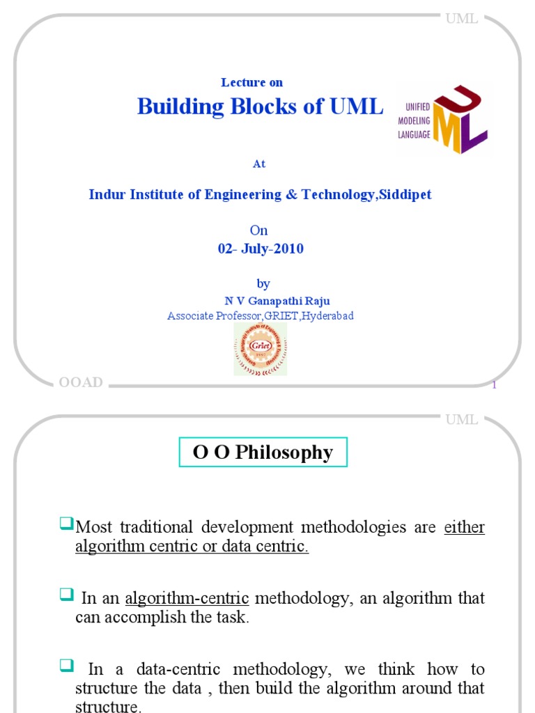 Building Blocks of UML: Indur Institute of Engineering & Technology ... Building Blocks of UML: Indur Institute of Engineering & Technology ...