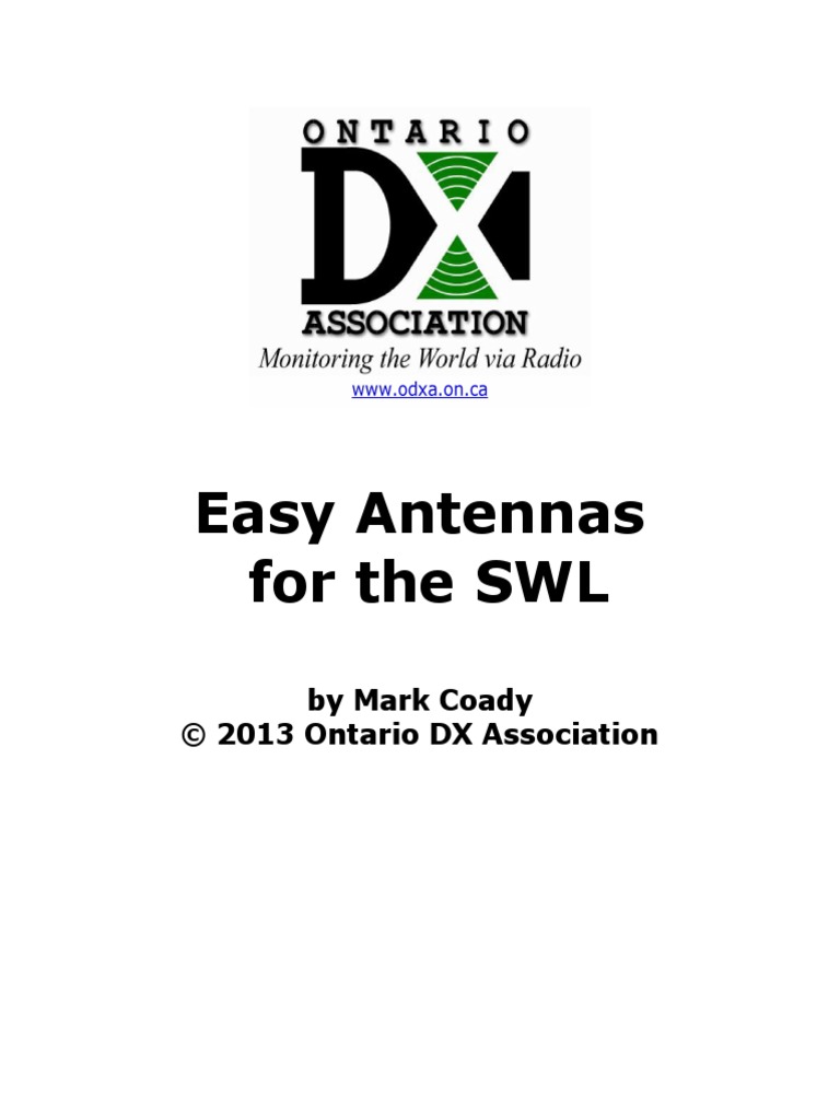 Easy Antennas For The SWL | PDF | Antenna (Radio) | Coaxial Cable