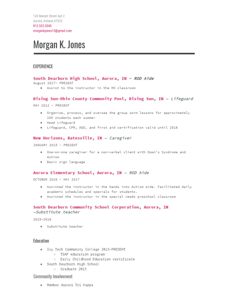 Morgan K Jones Resume | PDF