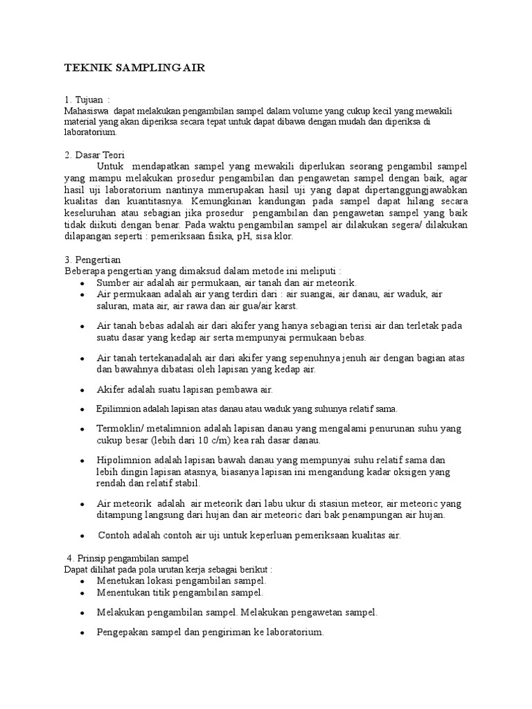 Teknik Sampling Air X | PDF