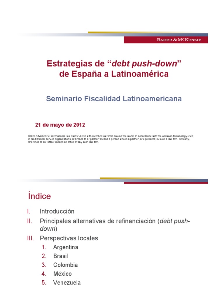 Estrategias de "Debt Push-Down " de España A Latinoamérica | PDF ...