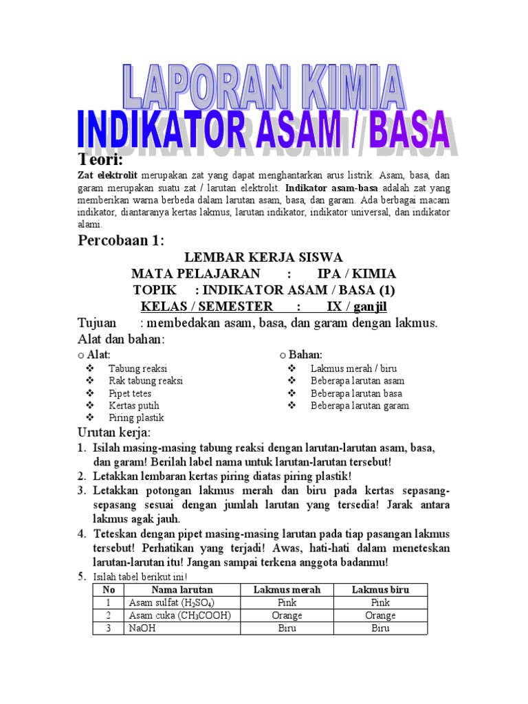 Indikator Asam Dan Basa | PDF