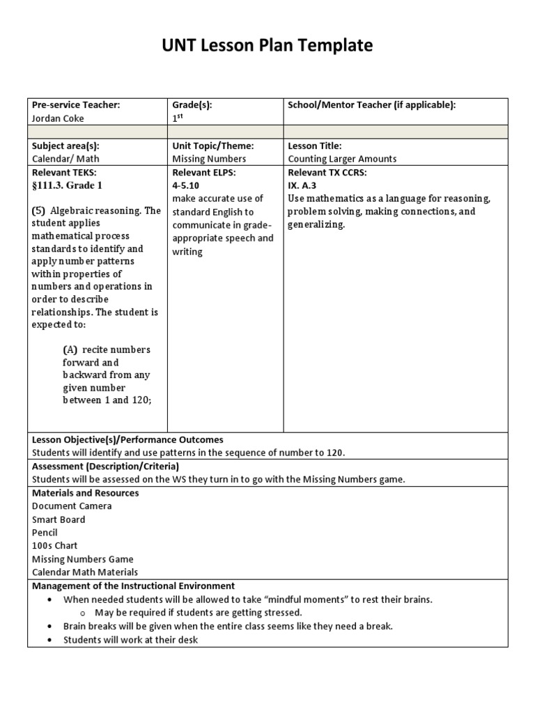Missing Numbers | PDF | Lesson Plan | Teaching Mathematics