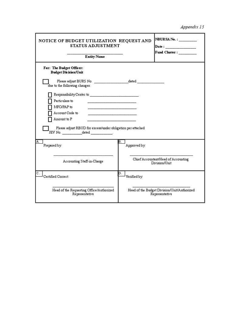Budget Utilization Request Form | PDF