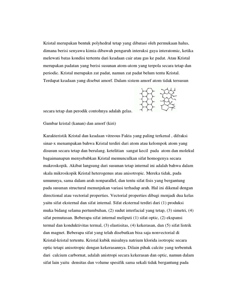 Kristal Merupakan Bentuk Polyhedral Tetap Yang Dibatasi Oleh Permukaan ...